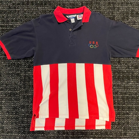 Champion | Shirts | Vintage Champion Team Usa Olympic Polo | Poshmark